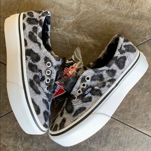 Vans | Shoes | Vans Authentic Platform Fuzzy Snow Leopardtrue Wh | Poshmark